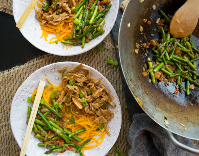 Chinese Pork and Veggie Wok Bowls with Fall Veggie Noodles - Witten Kitchen